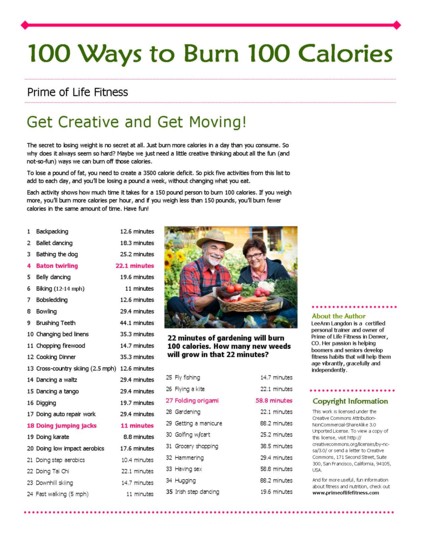 100 Ways to Burn 100 Calories!